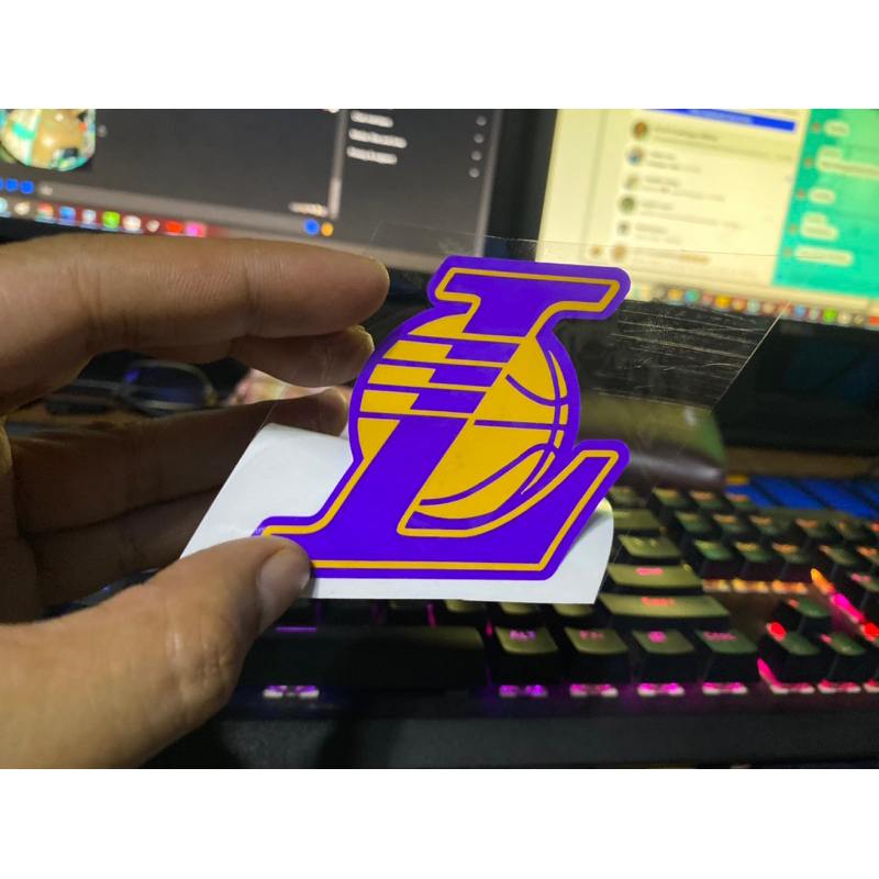 nba lakers logo machine cut out sticker decals | Shopee Philippines
