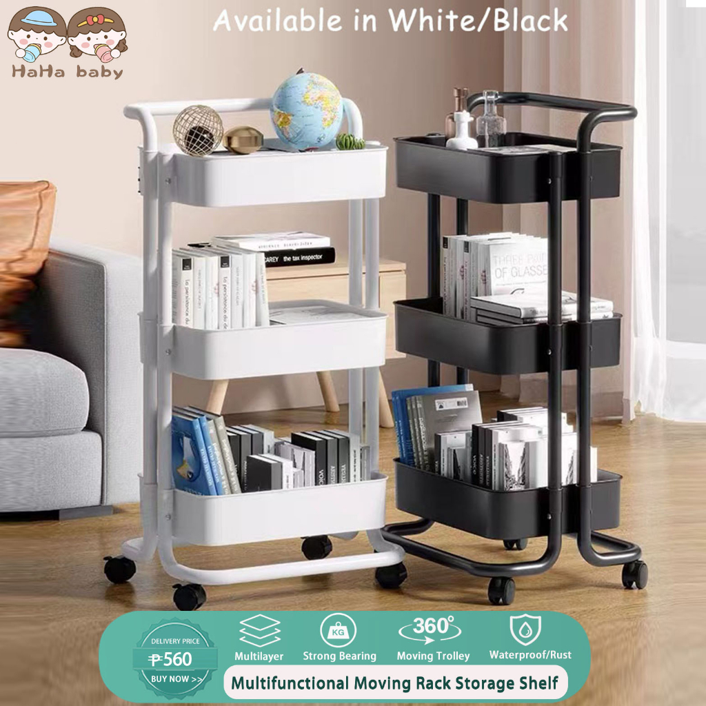 Haha Baby 3 Layer Moving Rack Kitchen Storage Shelf Wall Cabinets ...
