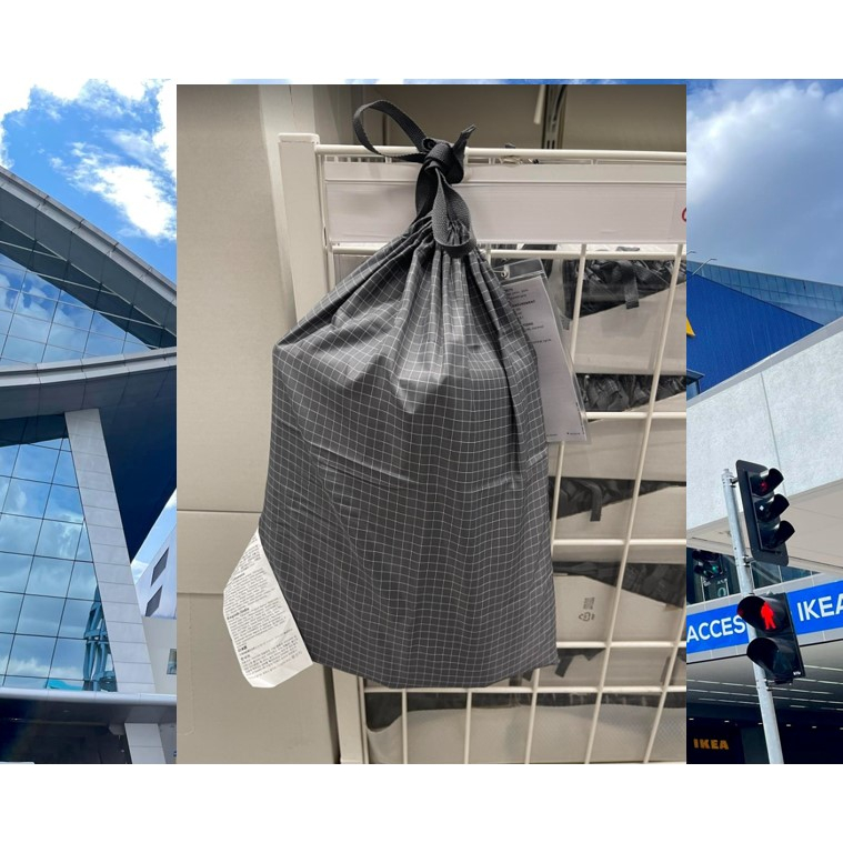 S21 Authentic RENSARE Bag, Check pattern/black, 30x40 cm/ 8L (Original ...