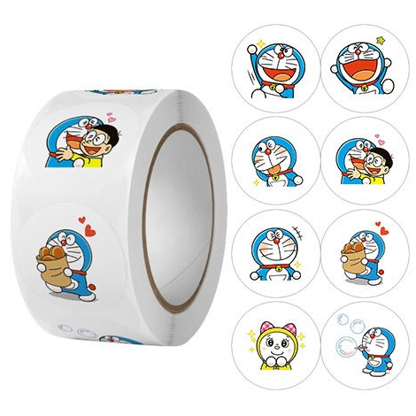 500pcsCute doraemon Emoji Sticker Tape DIY Tags Packing Decration ...