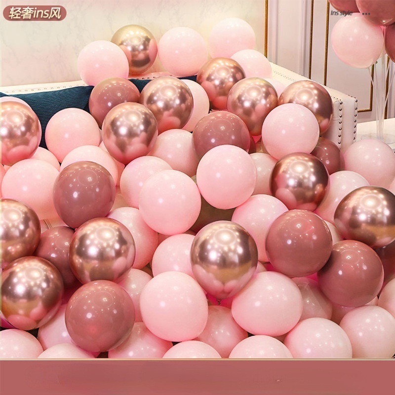 D67 (30PCS) Pink Macaron with Chrome Retro Balloon Set, Bridal Shower ...