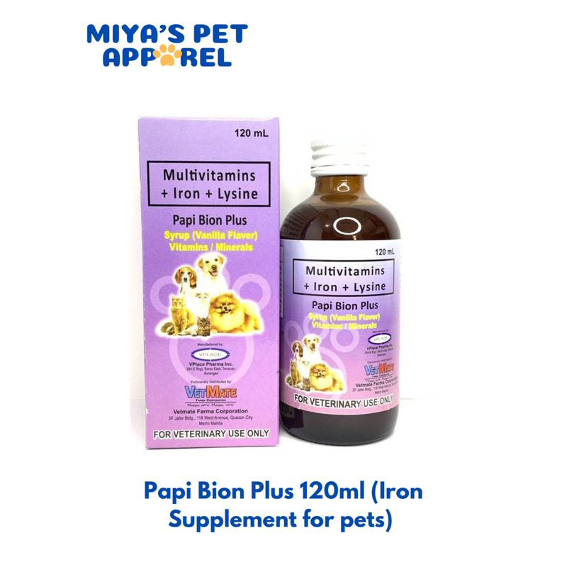 Papi Bion Plus 120ml (Iron Supplement syrup for pets) | Shopee Philippines