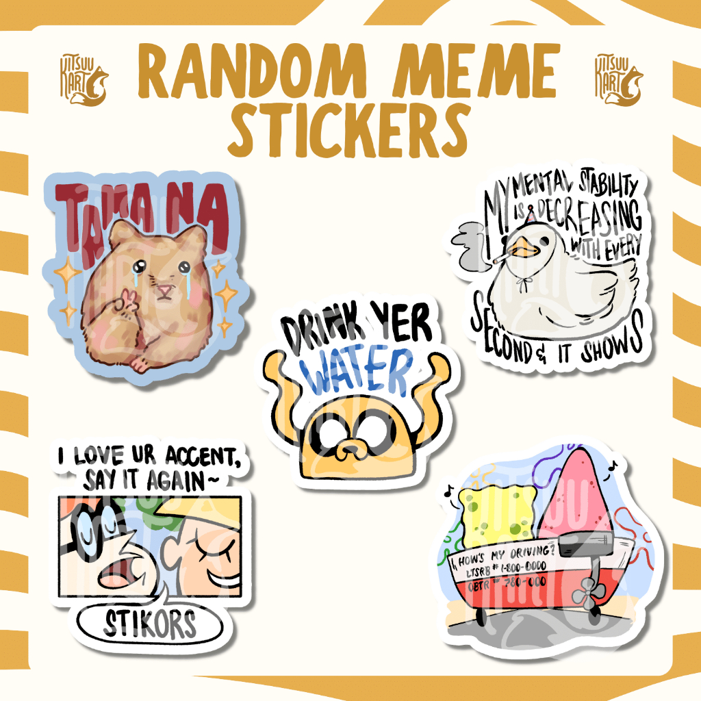 Meme Stickers Waterproof Meme Button Pins Bookmarks | Kitsuukart Meme ...