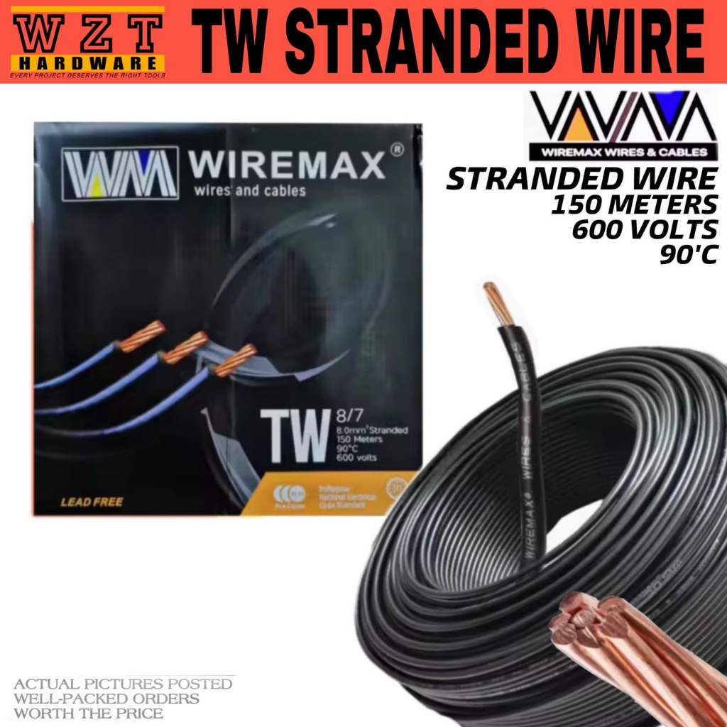 150m/1Roll TW Stranded Wire 8/7 8.0mm Original Wiremax 99.99% Pure ...