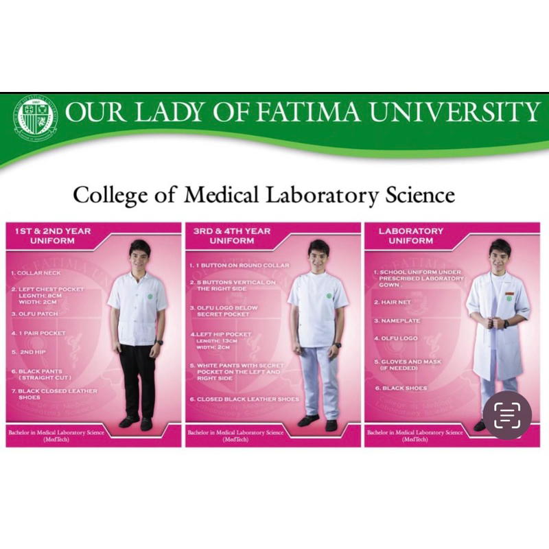 OLFU MALE MEDTECH UNIFORM_OUR LADY OF FATIMA UNIVERSITY | Shopee ...