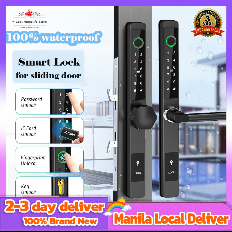Waterproof Sliding door Lock Smart Fingerprint Lock with Card+Passcode ...
