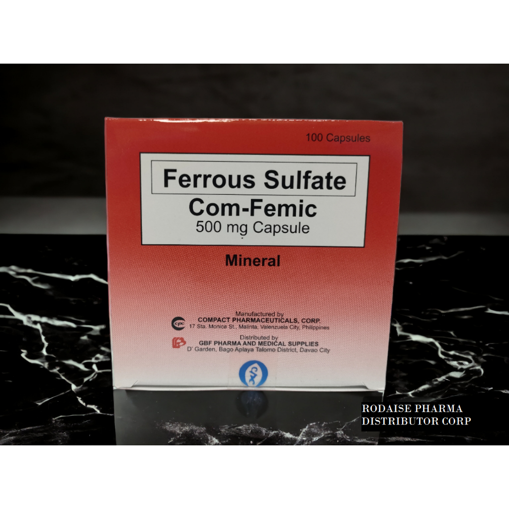Ferrous Sulfate Com-Femic 500 mg Capsule Mineral 100's | Shopee Philippines