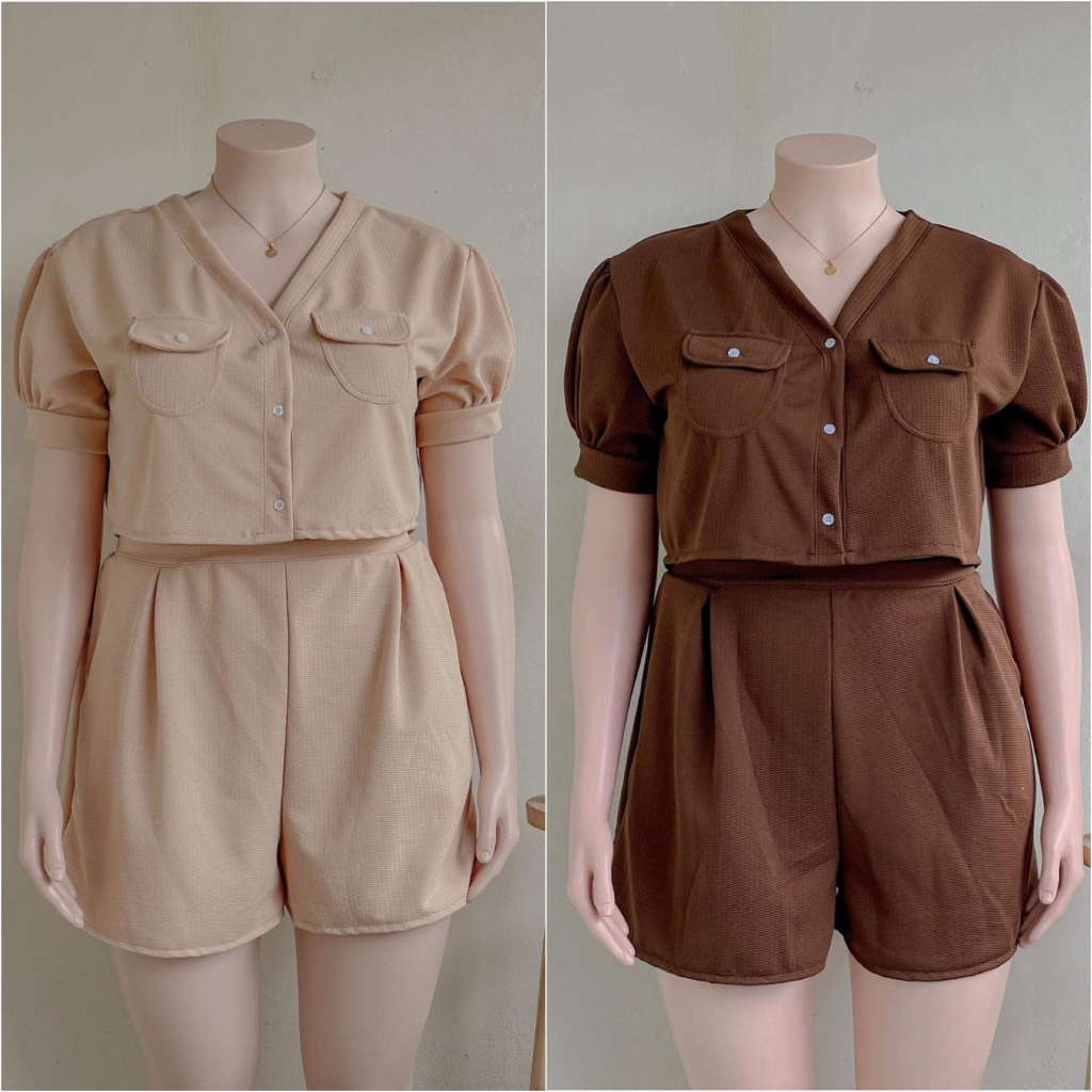 PLUS SIZE Crop Top Coordinates ISHI | Shopee Philippines