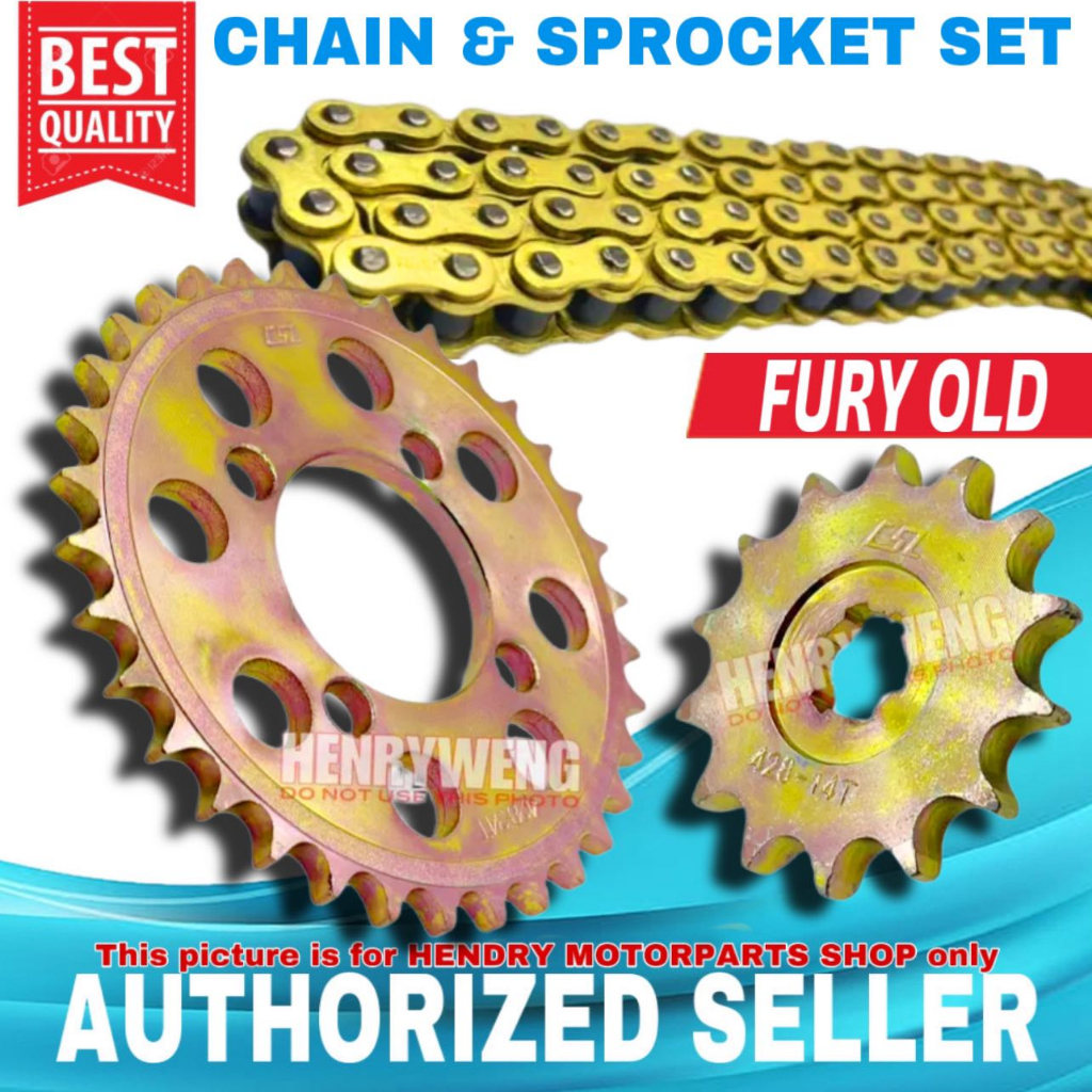 CSL Gold Chain and Sprocket Set For kawasaki Fury Old (14T/34T 428H ...