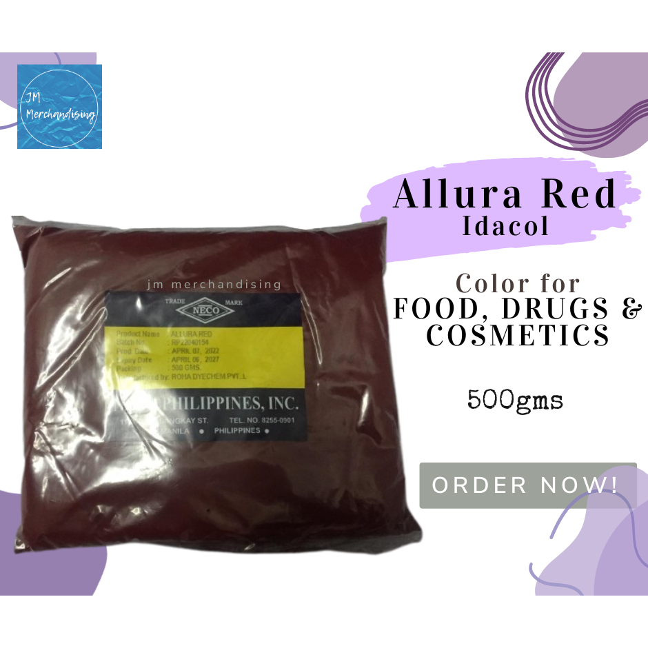 Allura Red Idacol Red dye Pigment, 500gms Roha FOR FOOD, DRUGS, AND ...
