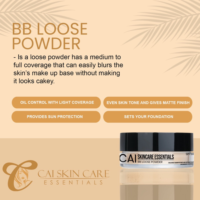 Cai Skincare BB Loose Powder Spf50 with Free Sponge | Shopee Philippines