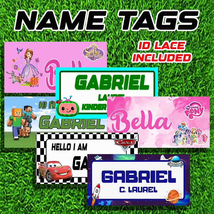 PVC/LAMINATED NAME TAG WITH FREE LACE FOR KIDS | Shopee Philippines