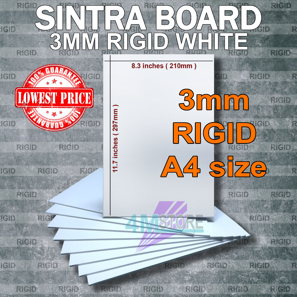 10pcs / 5pcs sintra board 3mm standard rigid white A4 Size (free scrap : 6x12 inches sintra 3mm ...