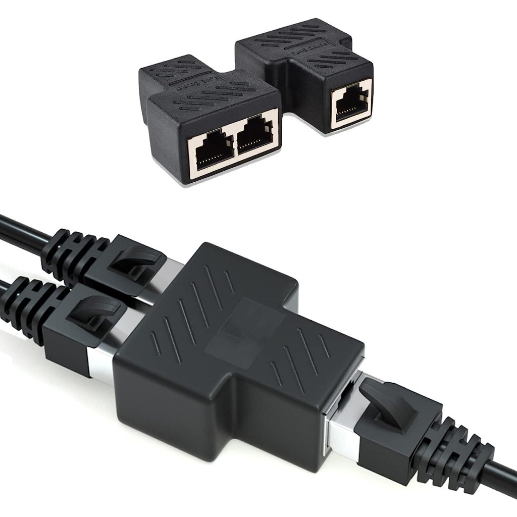 Eg Ethernet Cable Splitter 1 To 2 Rj45 Splitter 1 In 2 Out Hub 100mbps Shielded Ethernet