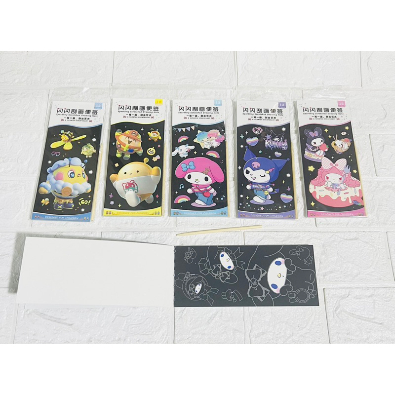 Sanrio DIY Drawing Book and scratch graffiti magic note sketch black ...