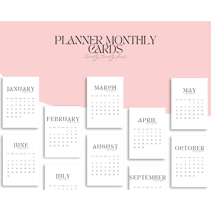 Planner Monthly Cards - 2024 | Shopee Philippines