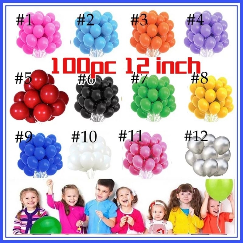 100pc 12 inch metallic glossy latex balloons Birthday decor Party ...
