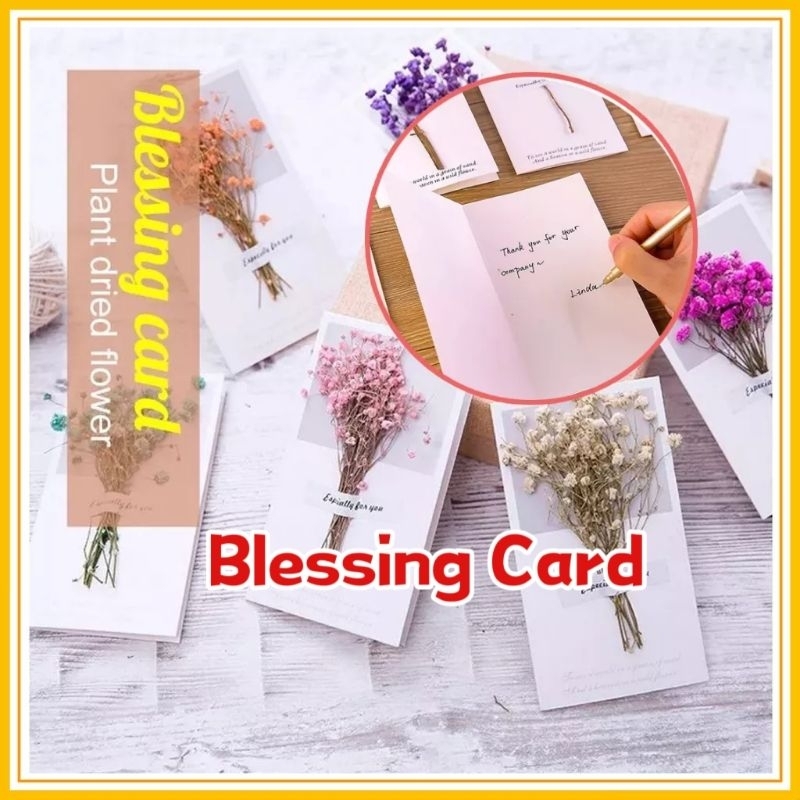 Dried Flower Blessing Card for Mother's Day Gift Birthday Business ...