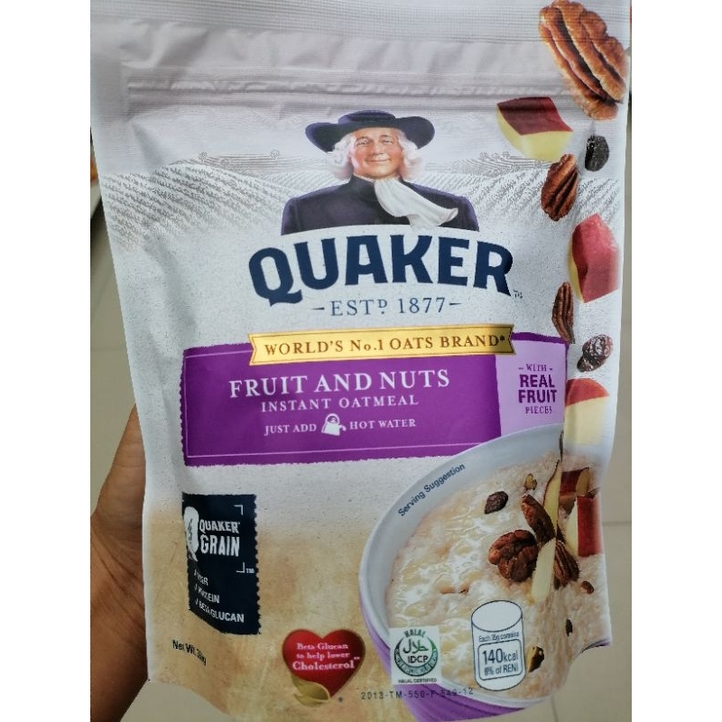 Quaker fruits and nuts instant oatmeal 350g | Shopee Philippines