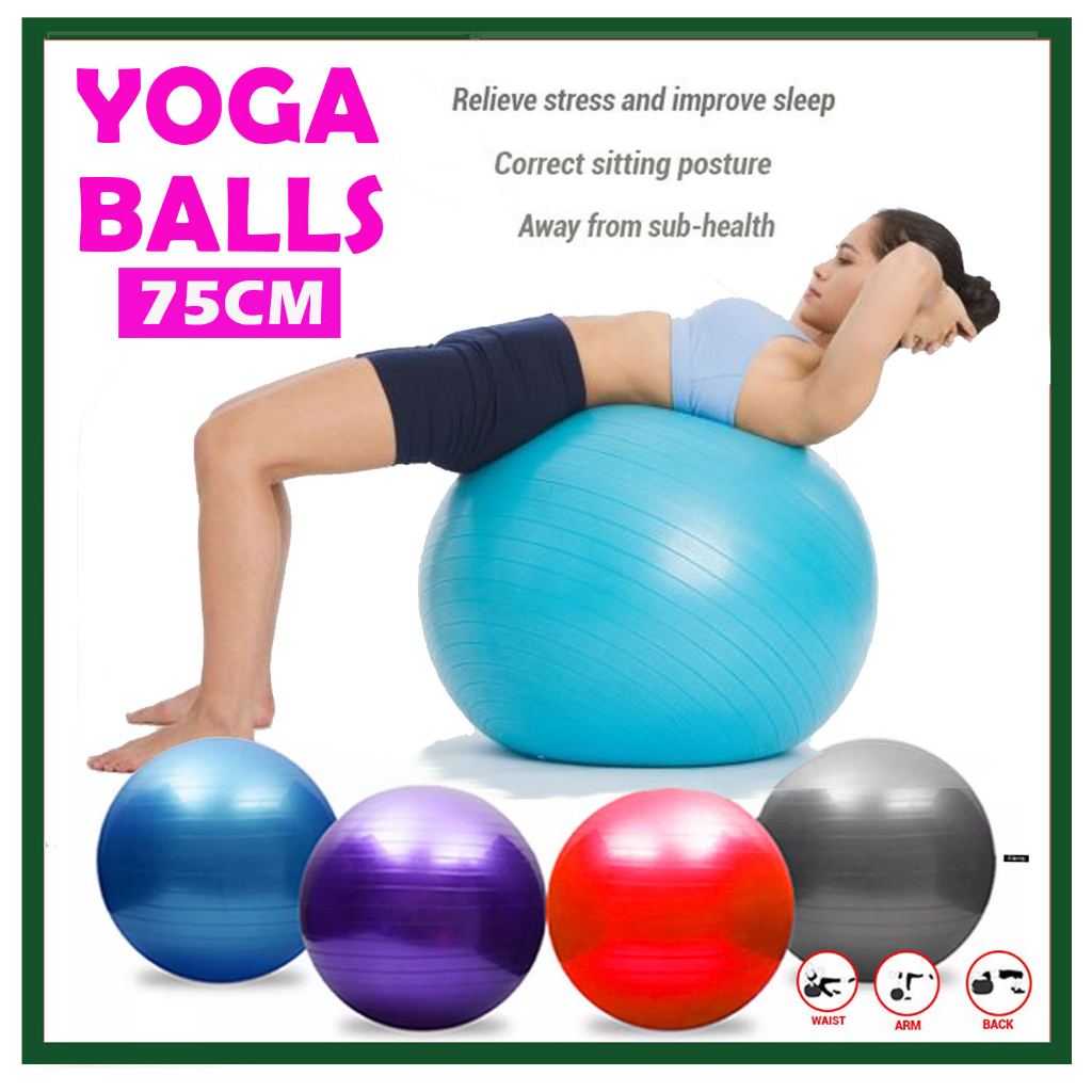 CHAEZEL Yoga Ball Large 75cm Sport Swiss Ball Rhythmic Gymnastics Ball ...