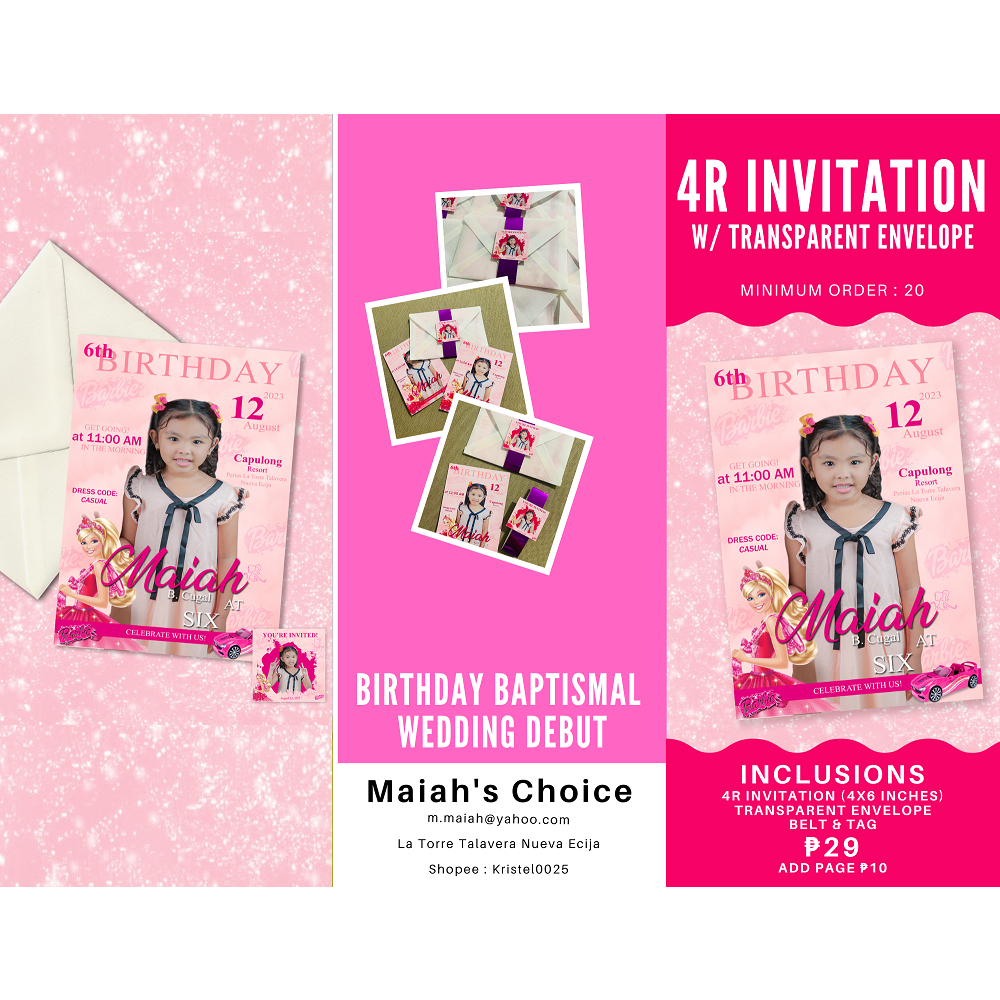 4R INVITATION FREE LAYOUT birthday/baptismal (All kind of theme ...