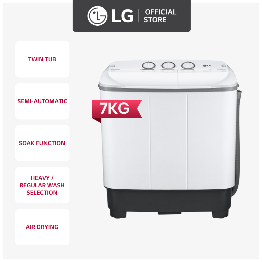 Lg Washing Machine Twin Tub 7 Kg Wash Capacity P700n | Shopee Philippines