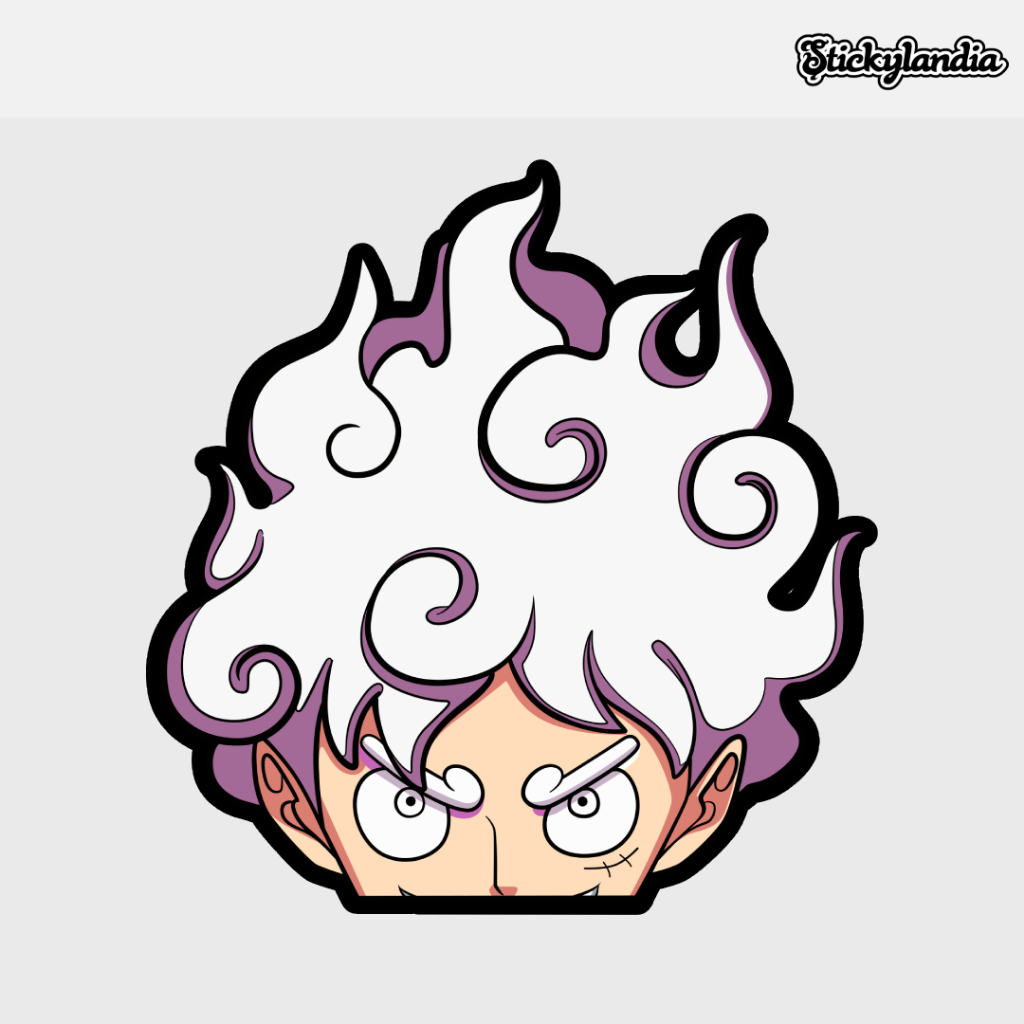 One Piece Luffy Gear 5 Peeker Waterproof Vinyl Sticker Set Laptop ...