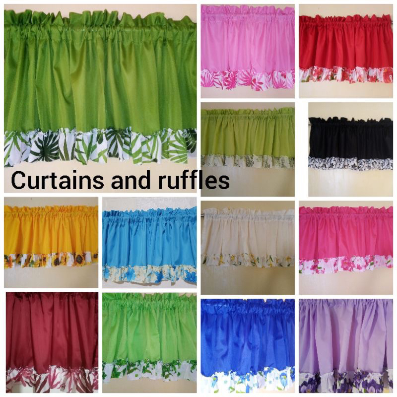 Geena plain valance with printed ruffles | Shopee Philippines