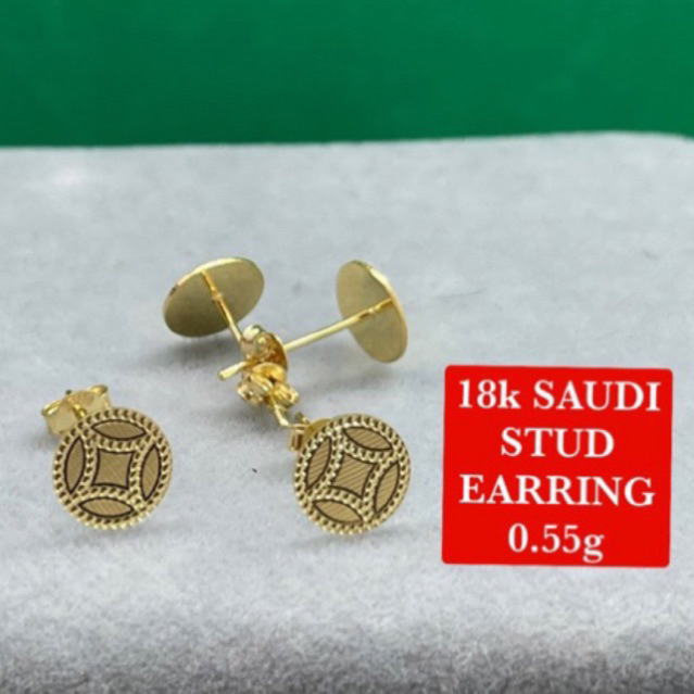COD PAWNABLE 18k SAUDI GOLD STUD EARRING | Shopee Philippines