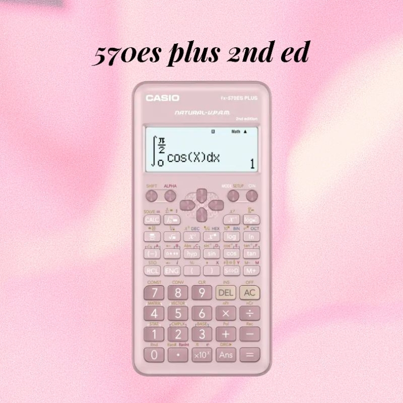 Casio fx 570es plus 2nd edition pink scientific calculator authentic blue black Engr. guides ...