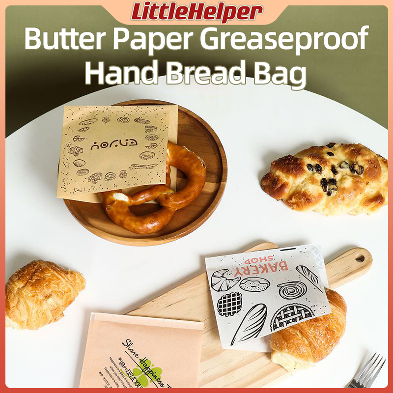 50Pcs Sandwich Burger Kraft Bag Food Wrapper Greaseproof Paper Hotdog ...