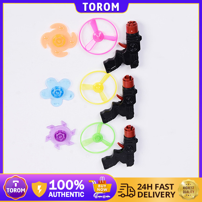 20pcs/Bag Plastic Firing Flying Saucer Gyroscope Gun Ejection Gyroscope ...