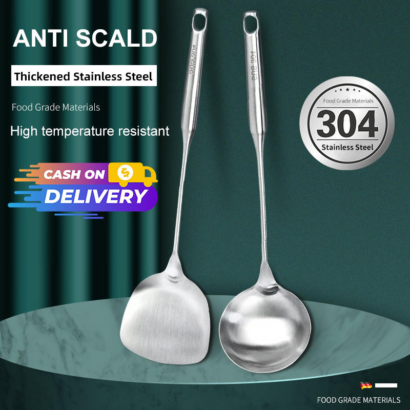 Wok Spatula and ladle for cooking big Soup laddle spoon scoop Kitchen ...