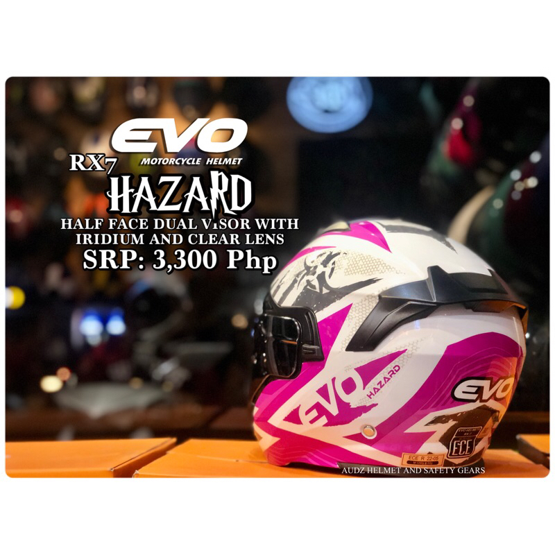 EVO RX7 HAZARD HALF FACE HELMET | Shopee Philippines