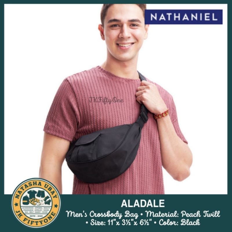 NATHANIEL Black Boat Shaped Dumpling Sling Crossbody Bag for Men ...