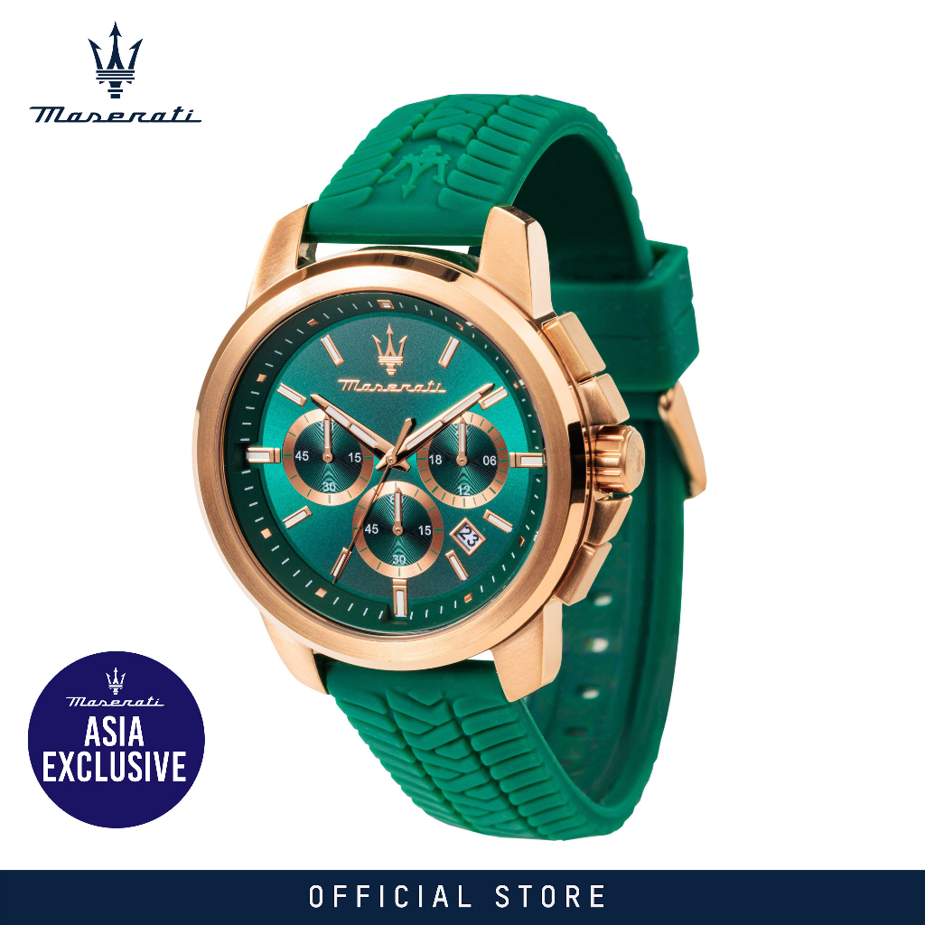 【Asia Exclusive】 Maserati Successo 44mm Men's Quartz Green Watch Relo ...