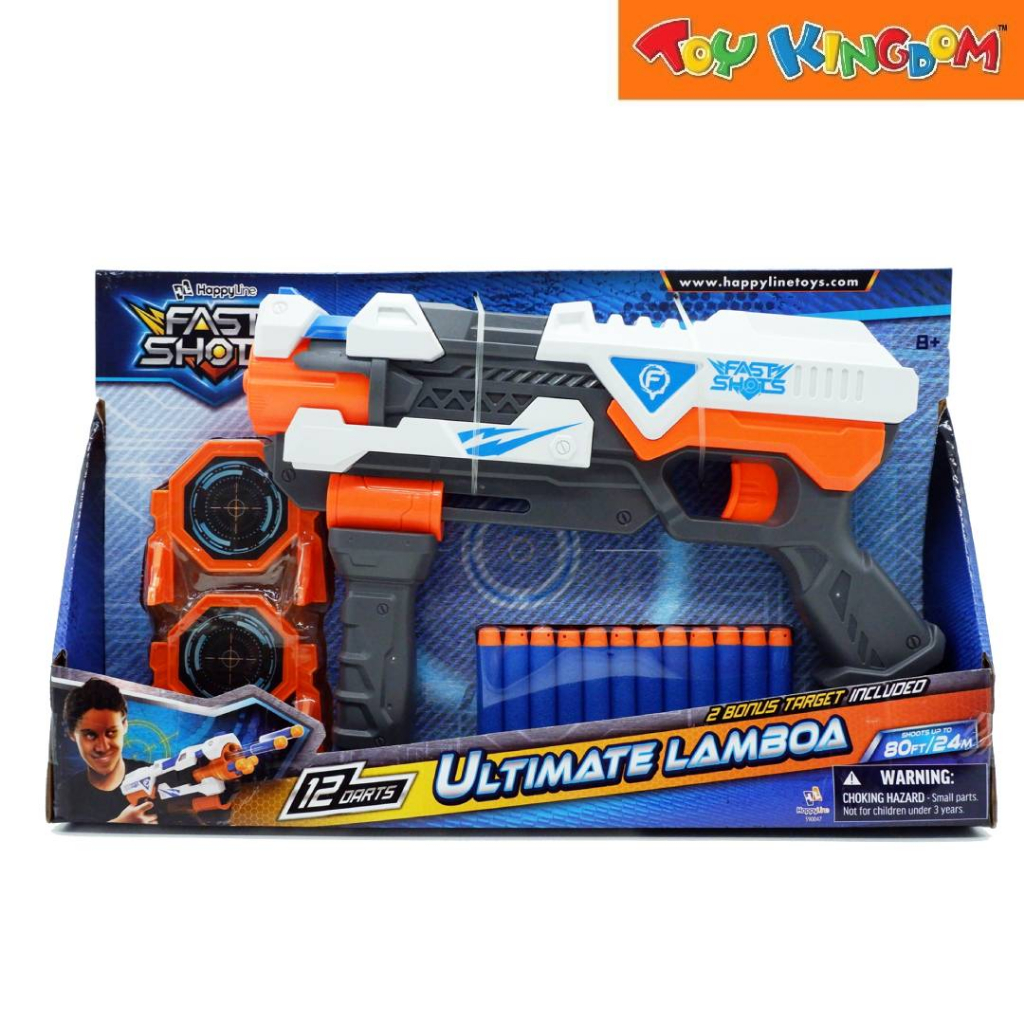 Happy Line Fast Shots Ultimate Lamboa 12 Foam Darts Blaster Toy ...