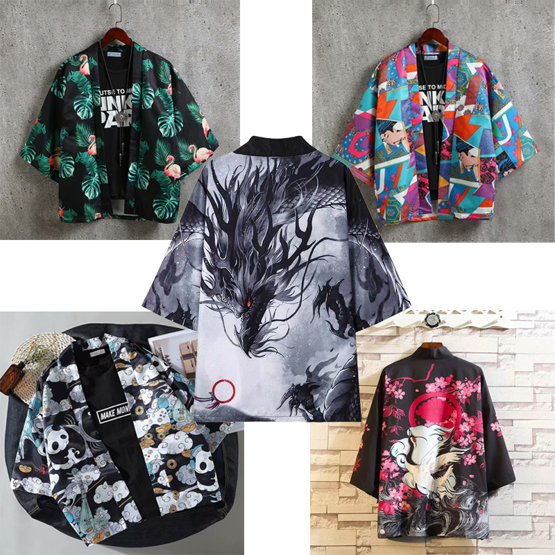 NEW WESTERN Hawaiian style cloak light sunscreen clothing Japanese robe ...