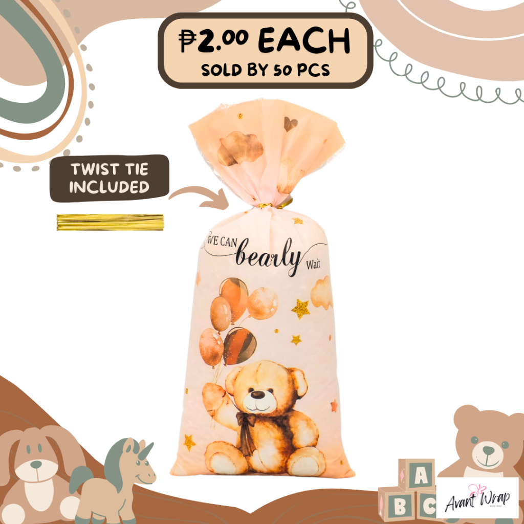 (50PCS) GG2014 Teddy Bear 12X27 CM Baby Shower Goodie Bags Party Candy ...