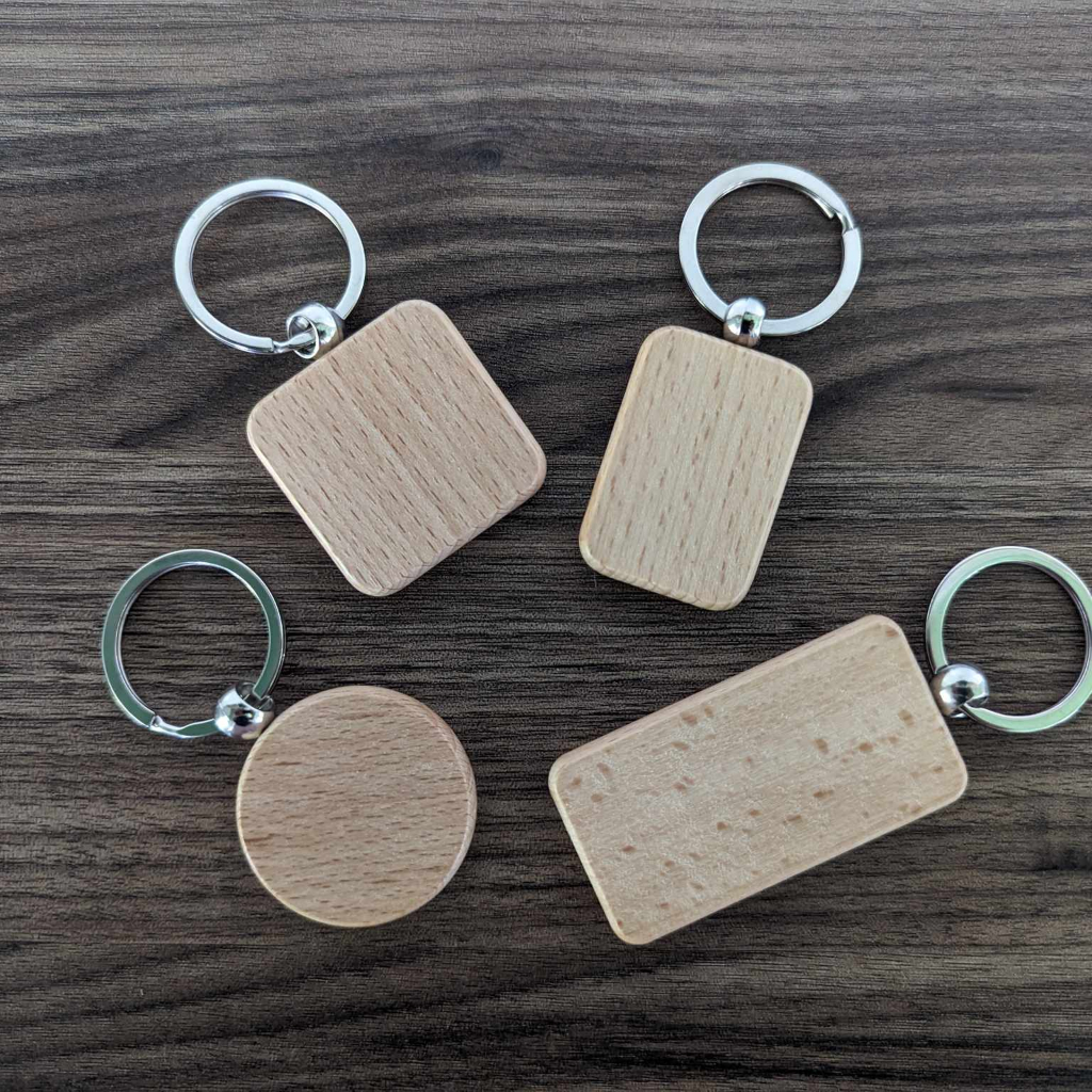 Wooden Key Chain blank for engraving project BEECH WOOD keychain - no ...