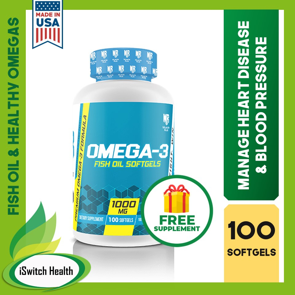 Muscle Rulz Omega-3 Premium Fish Oil - 100 Softgels | Omega-3 Fatty ...