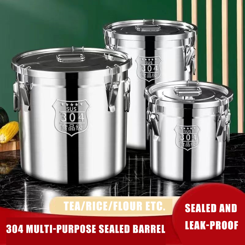 304 metal stainless Steel Rice Dispenser Sealed Food Storage Dispensers ...