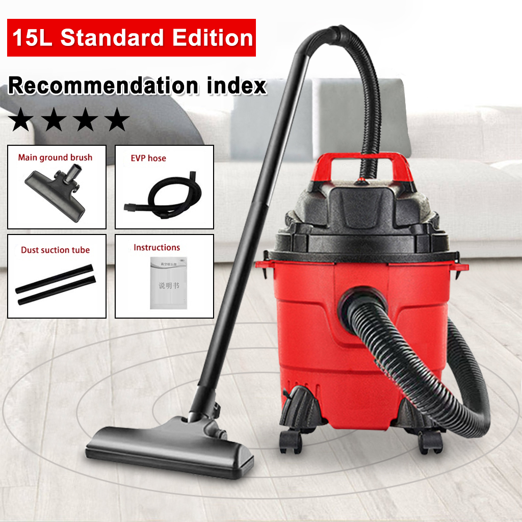 Vacuum Cleaner 15L Household Carpet Vacuum Cleaner 2 in 1 Wet and Dry Vacuum Cleaner Free Nine ...