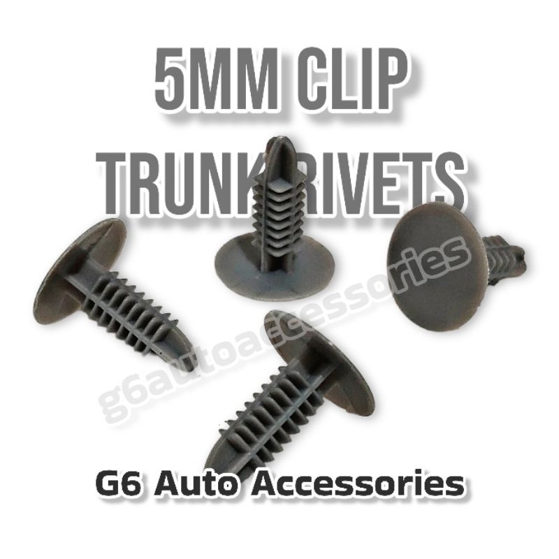 5mm Trunk Lining (Gray) Clip Ceiling Push-type Retainer Rivets Luggage ...