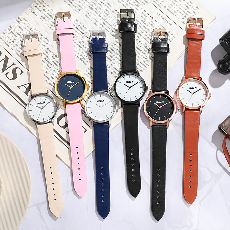 HOLO Watch For Women Woman Clock Quartz Authentic Leather Men's Water ...