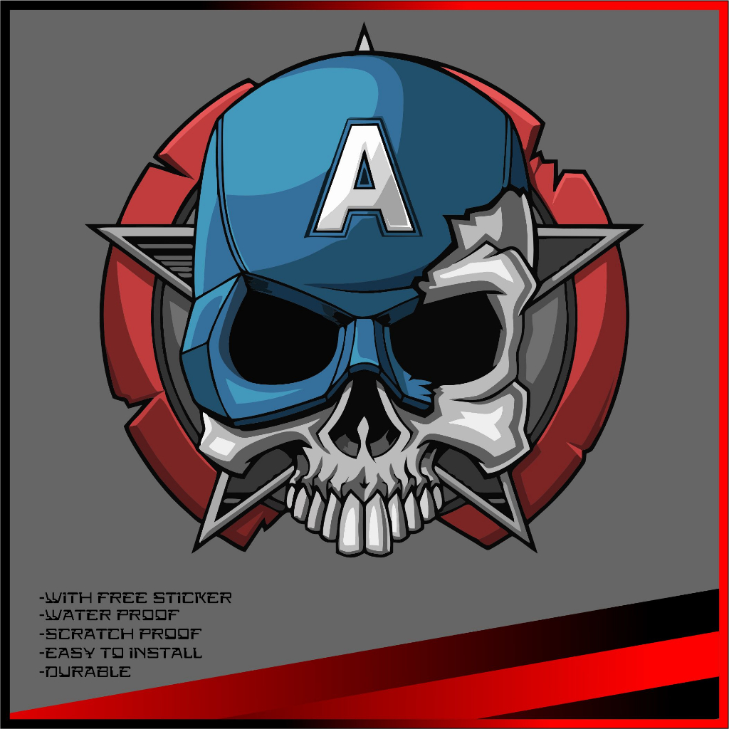 Avengers Skull Logo Sticker Bomb | Shopee Philippines