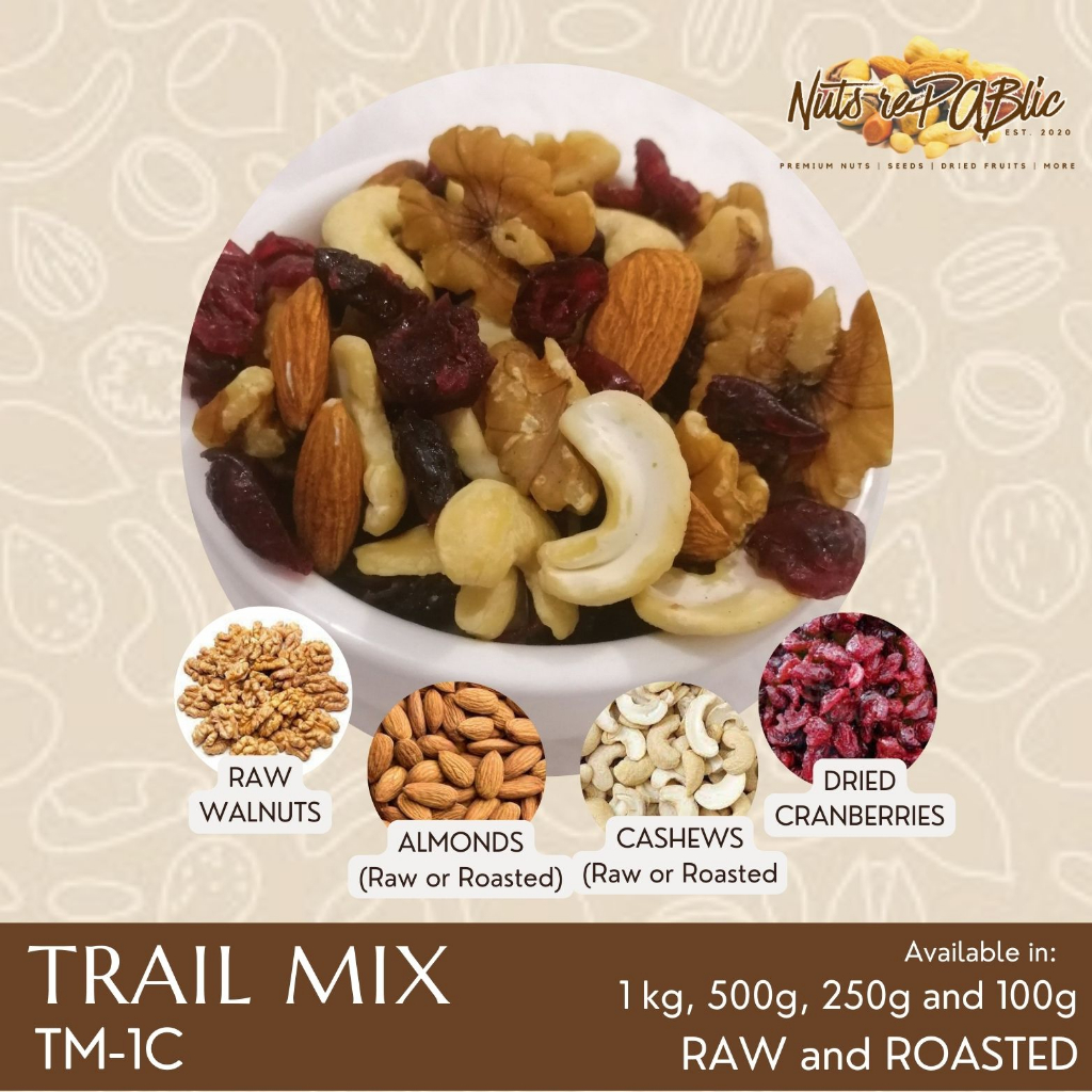 Premium Roasted Trail Mix - Dried Cranberries, Walnuts and Roasted ...