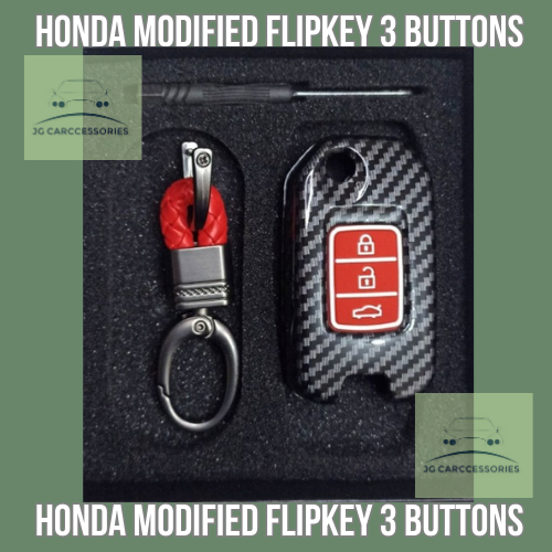 JG Carbon Fiber Hard Plastic Key Cover for Honda Modified Flipkey 3 ...