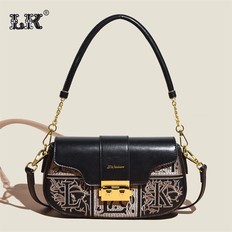 LK Advanced Embroidery Underarm Bag Fashion Shoulder Bag for Women# ...