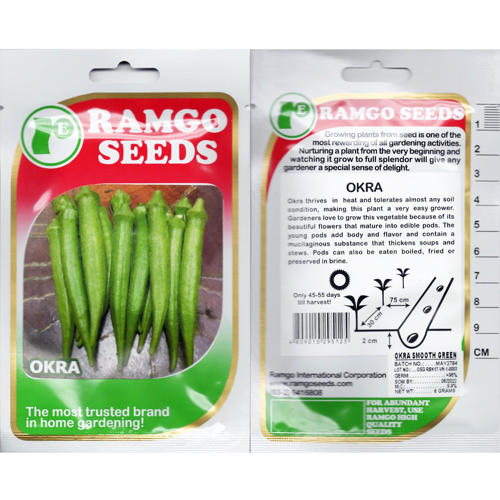 Ramgo RPO Seeds OKRA SMOOTH GREEN (ORIGINAL PACKAGING) GDSFPH_S4 ...